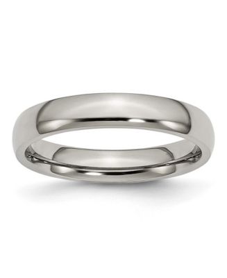Chisel Titanium Polished 4 mm Half Round Wedding Band Ring - Macy's
