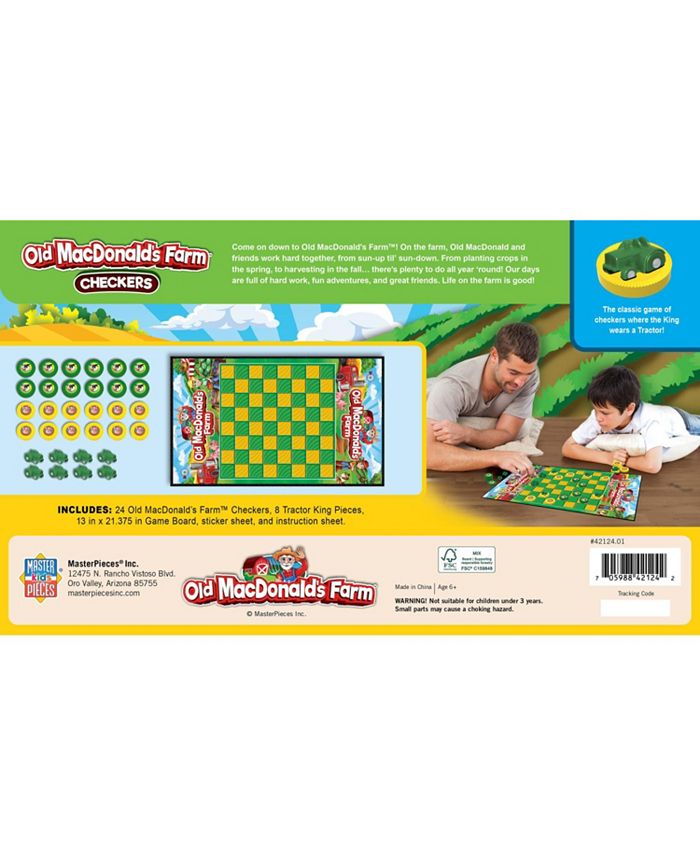 MasterPieces Puzzles MasterPieces Old MacDonald's Checkers Board Game ...