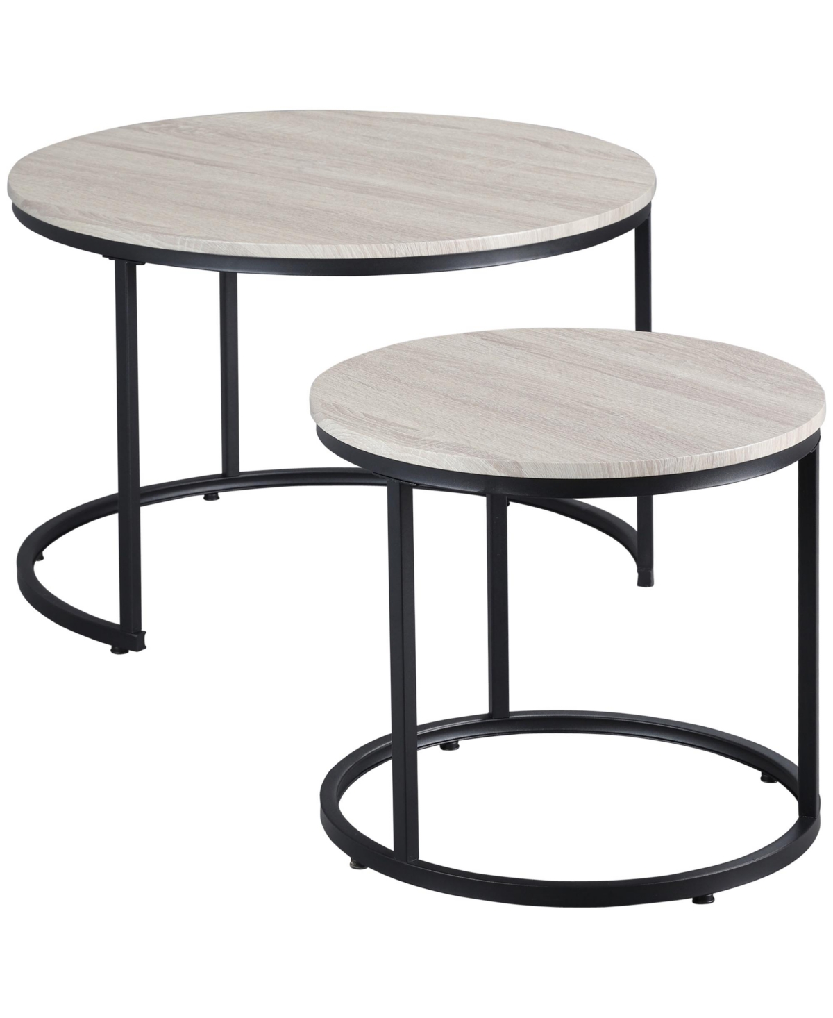 Click here for Round Nesting Coffee Table Set of 2 Stacking Accen... prices