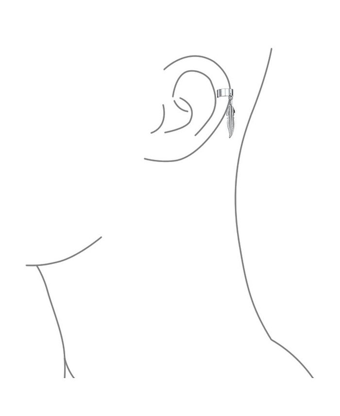 Bling Jewelry Feather Leaf Dangling Cartilage Ear Lobe Helix Earrings ...