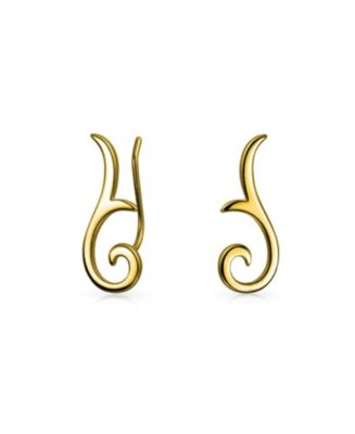 Bling Jewelry Minimalist Geometric Tribal Scroll Ear Pin Crawlers ...