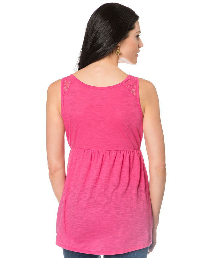 Motherhood Maternity Sleeveless Split-Neck Top - Macy's