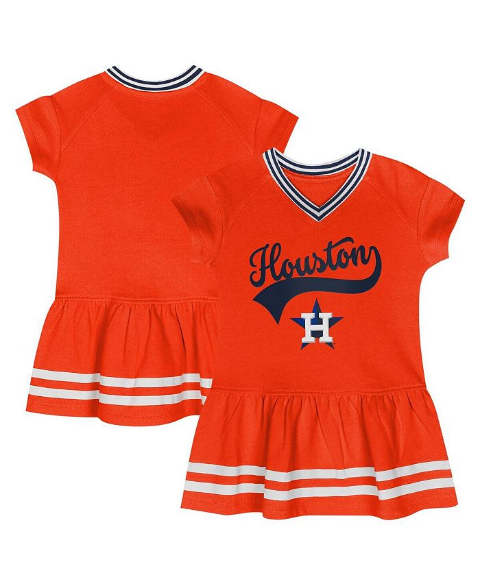 Fanatics Girls Toddler Orange Houston Astros Sweet Catcher V-Neck Dress ...