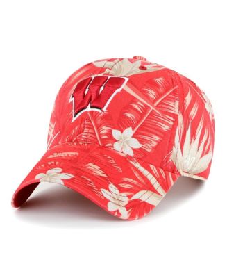 Men's '47 Brand Red Wisconsin Badgers Tropicalia Clean Up Adjustable ...