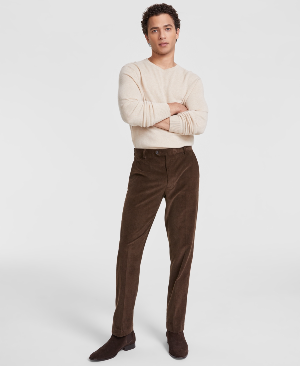 Click here for Tommy Hilfiger Mens Modern-Fit Solid Corduroy Pant... prices