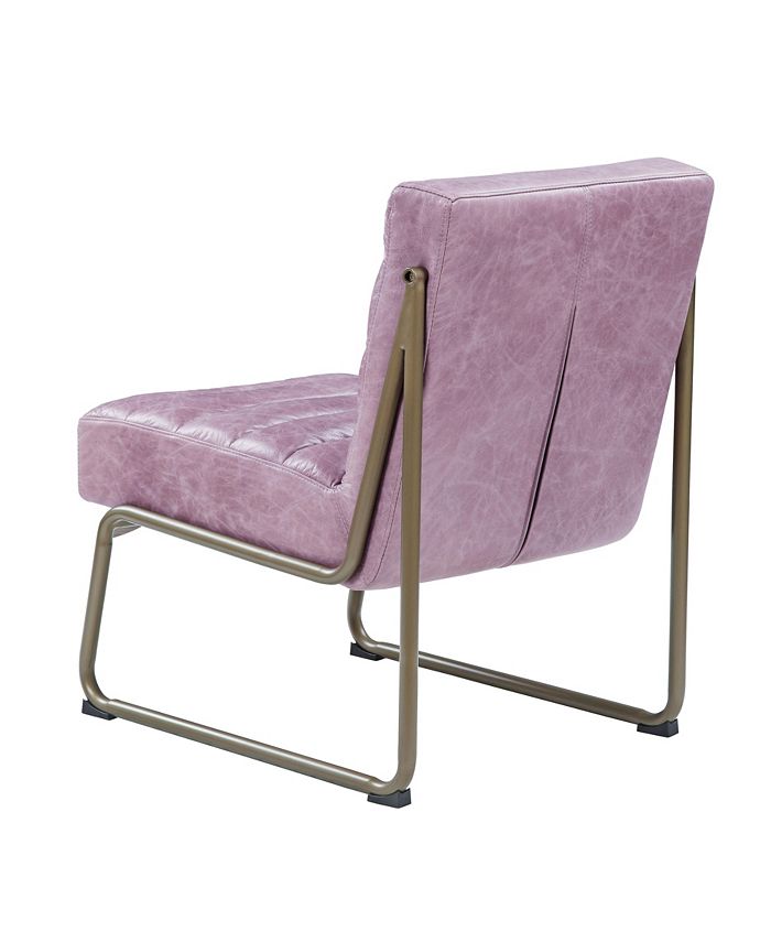 Simplie Fun Loria Accent Chair In Wisteria Top Grain Leather - Macy's