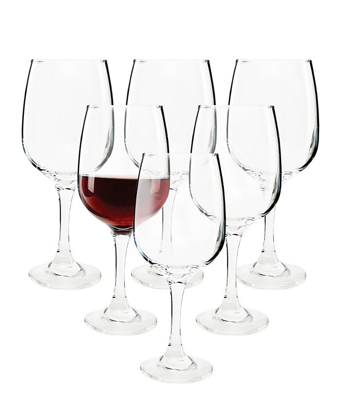 Circleware Set of 6 - 11.7 oz Clear Glass Wine Goblet - Macy's