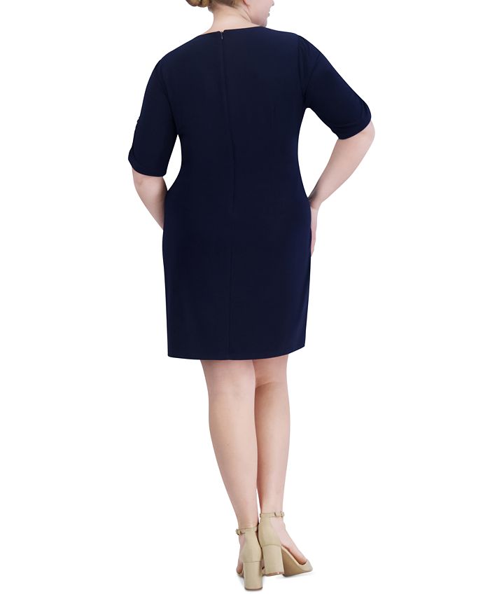 Jessica Howard Plus Size Side-Ruched Sheath Dress - Macy's