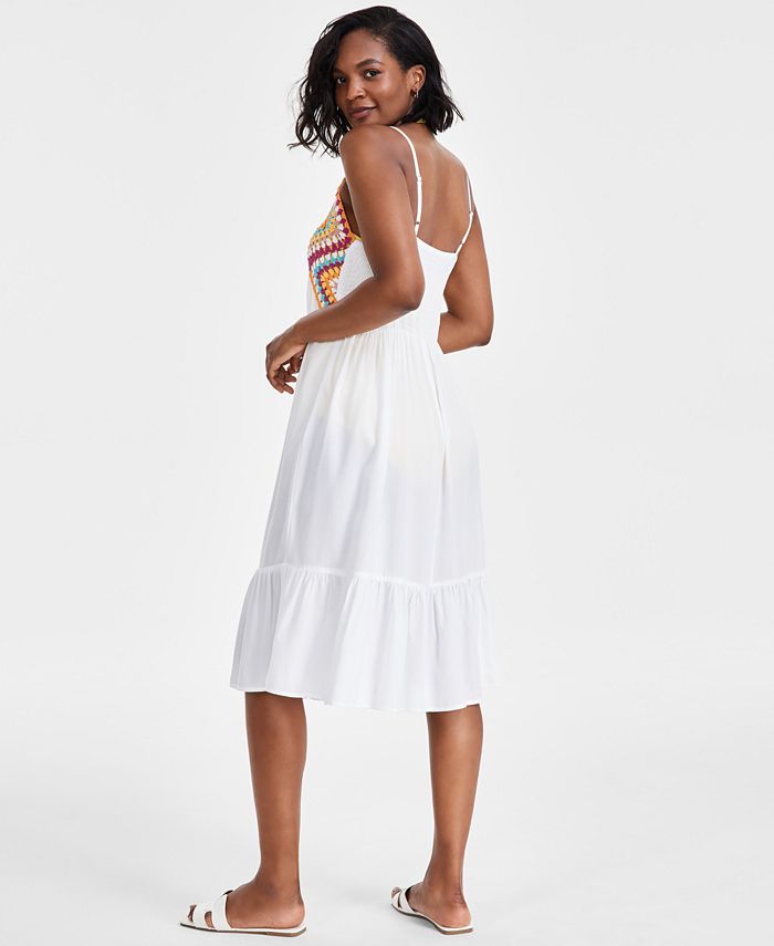 Raviya Women's Crochet-Bodice Midi Dress Cover-Up - Macy's