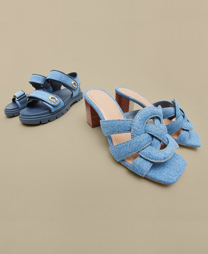 COACH Women's Nikki C-Emblem Block-Heel Dress Sandals - Macy's