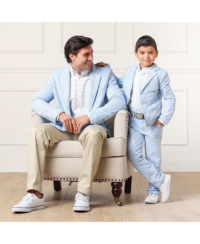 Hope & Henry Daddy & Dude French Terry Suit in Light Blue Heather ...