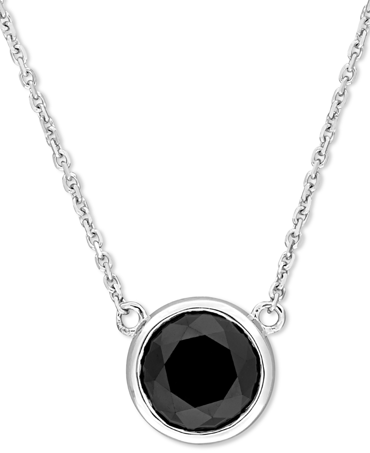 Click here for Black Diamond Bezel Solitaire 17 Pendant Necklace... prices