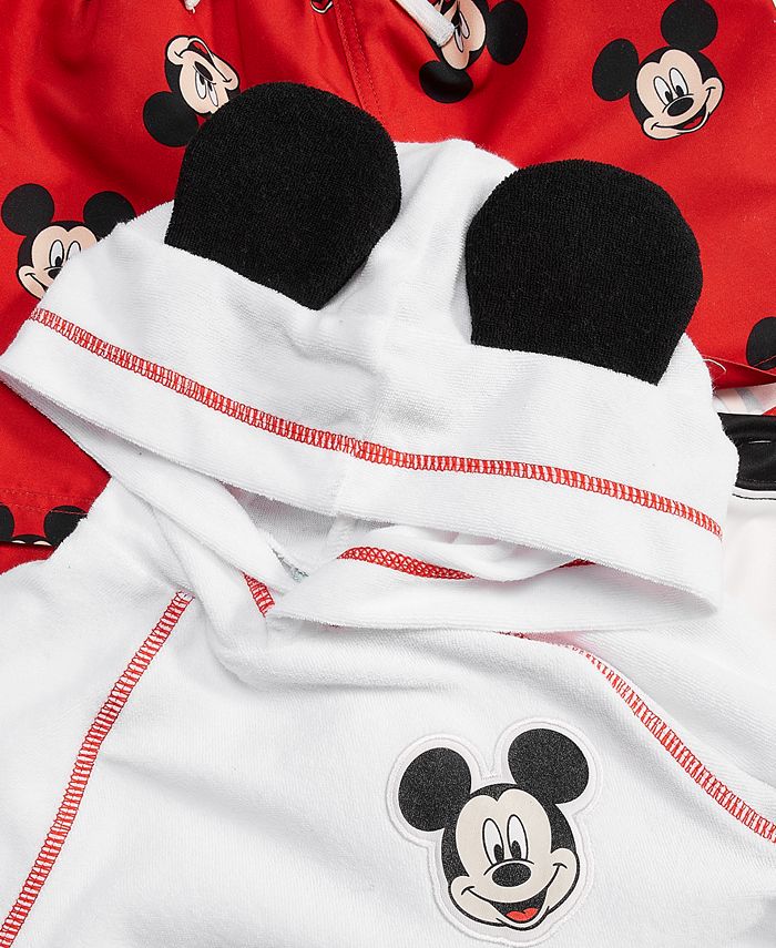 Disney Baby Mickey Mouse Hooded Terry Coverup, Rash Guard & Swim Trunks ...