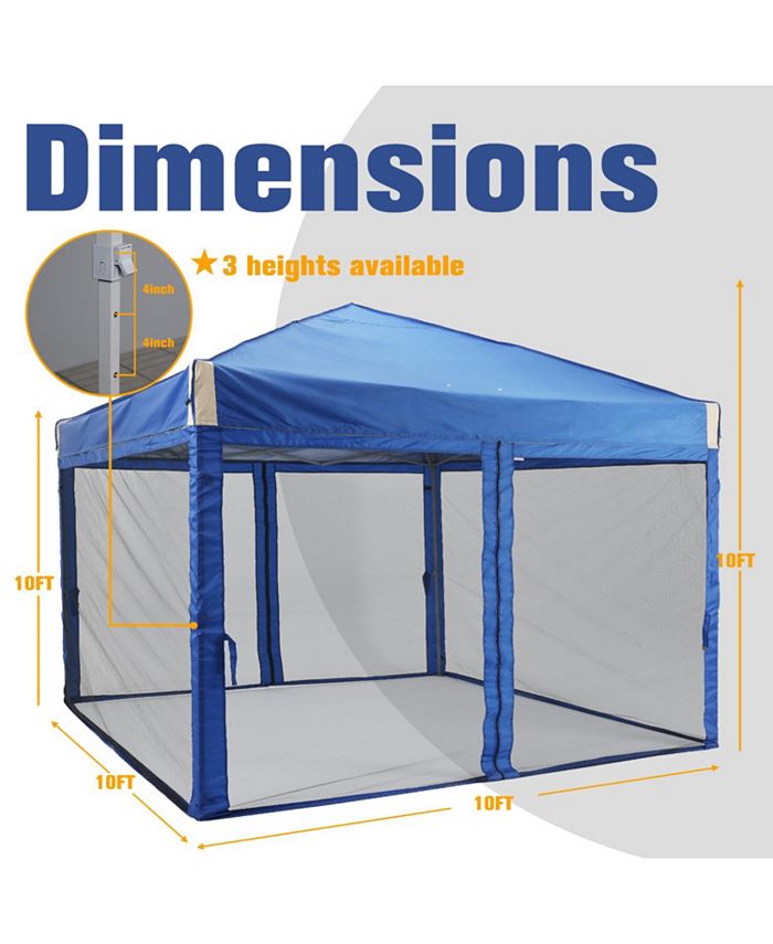 Aoodor Pop Up Canopy Tent with Removable Mesh Sidewalls, Portable ...