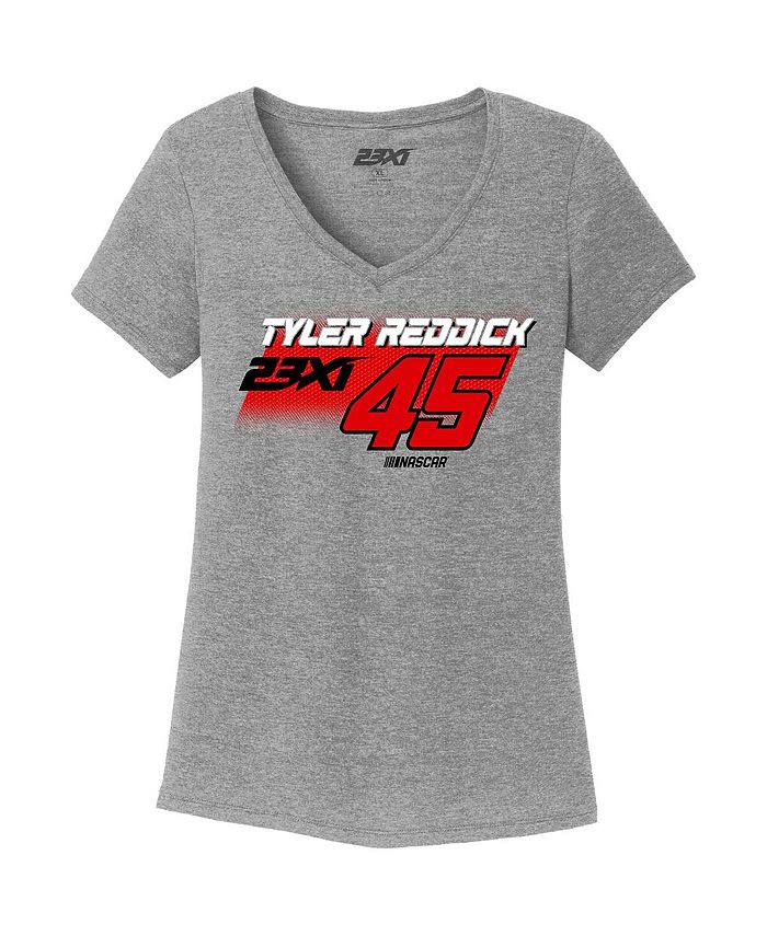 23xi Racing Women's Gray Tyler Reddick Tri-Blend V-Neck T-shirt - Macy's