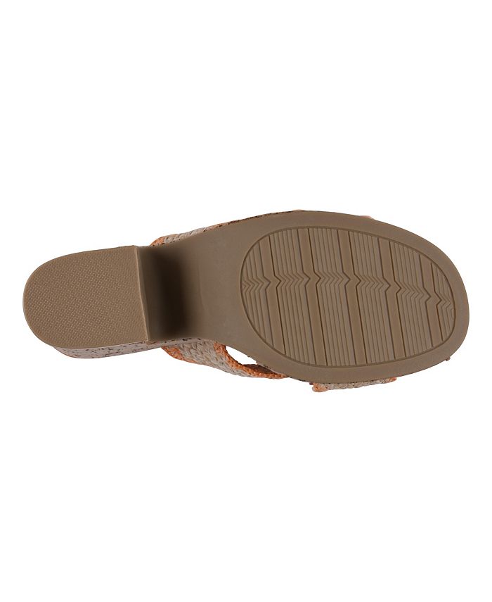 GC Shoes Women's Elsa Woven Cork Heel Platform Sandals - Macy's