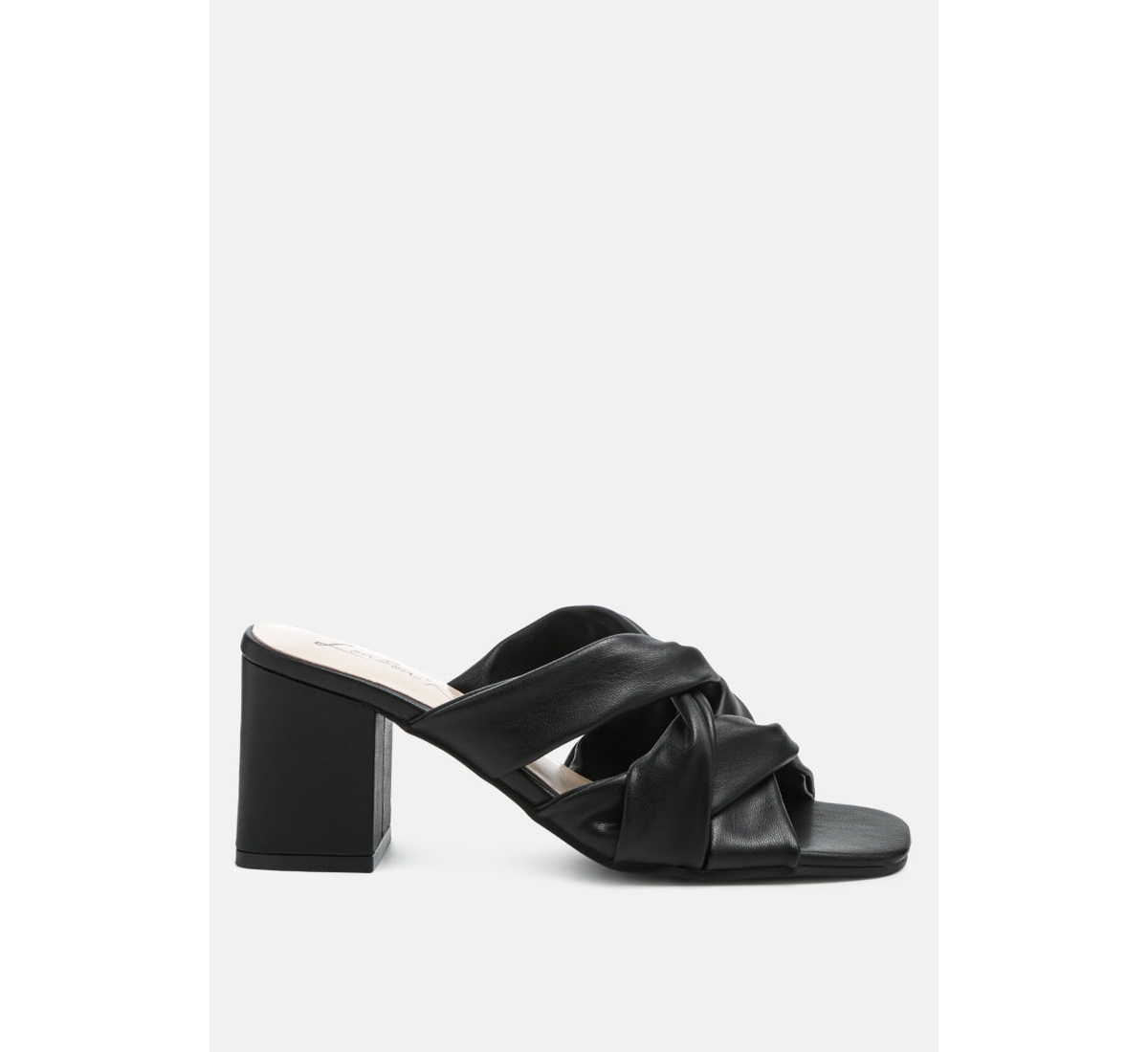 Click here for knope cross straps block heel sandals - Black prices