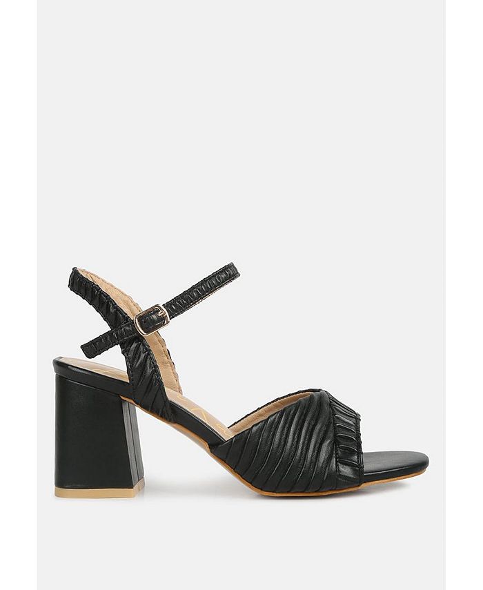 London Rag nicholas pleated strap block heel sandals - Macy's