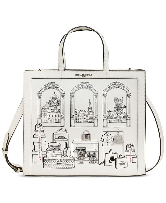 KARL LAGERFELD PARIS Nouveau Medium Leather Tote - Macy's