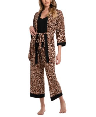Linea Donatella Women's 3-Pc. Printed Travel Sleep Set - Macy's