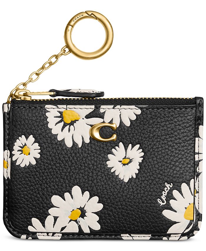COACH Mini Skinny Floral Print Leather ID Case - Macy's