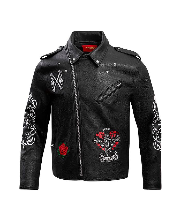 Freeze Max Men's Black Looney Tunes Dispicable Biker Full-Zip Jacket ...