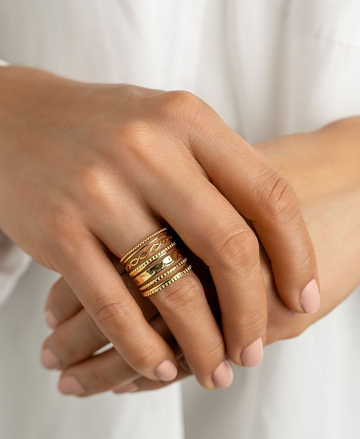 ADORNIA 14K Gold-Plated Multi-Band Ring - Macy's