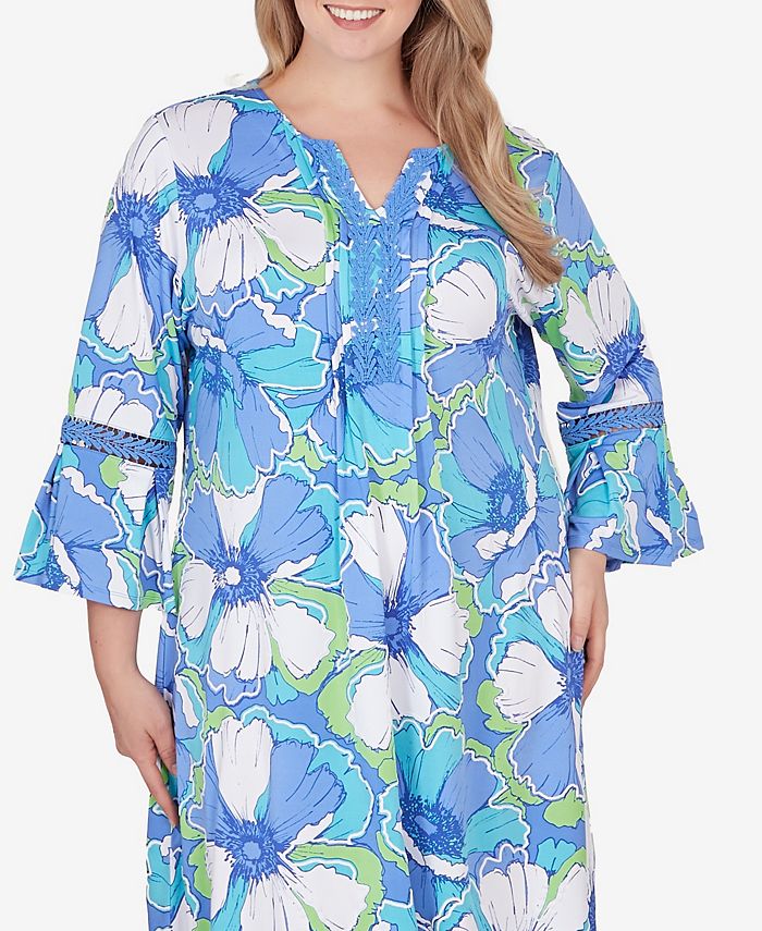 Ruby Rd. Plus Size Floral Puff Print Dress - Macy's
