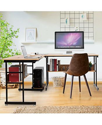 Slickblue L-Shaped Computer Desk Drafting Table - Macy's