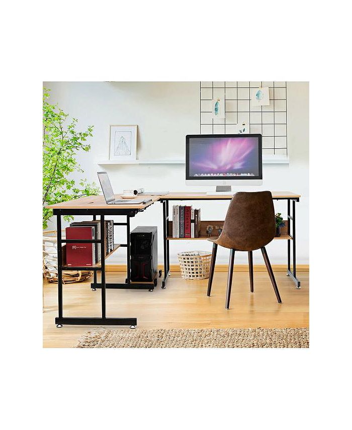 Slickblue L-Shaped Computer Desk Drafting Table - Macy's