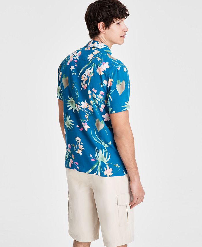 I N C International Concepts Mens Antonio Regular Fit Floral Button