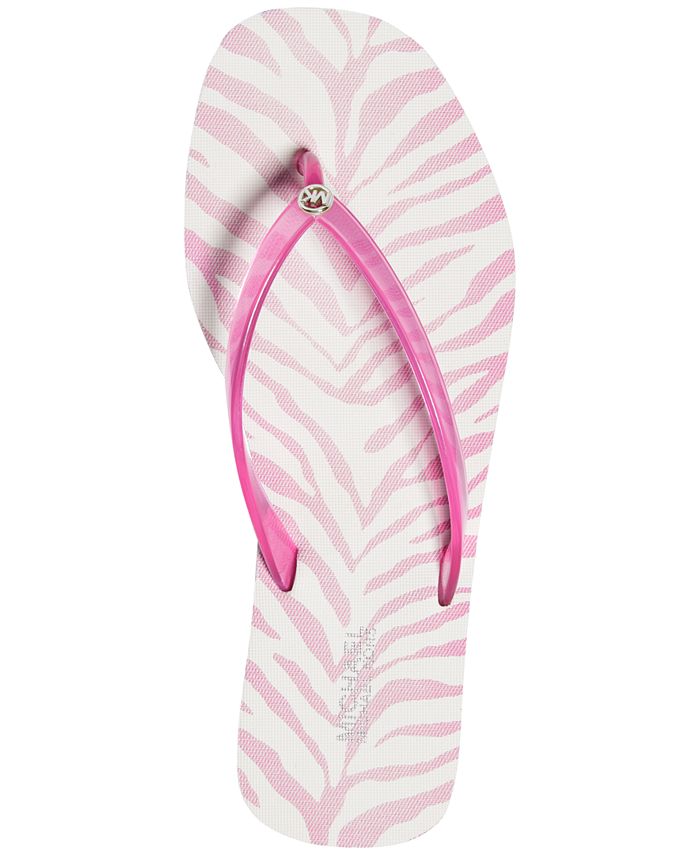 Michael Kors Women's Jinx Zebra Print Flip Flops - Macy's