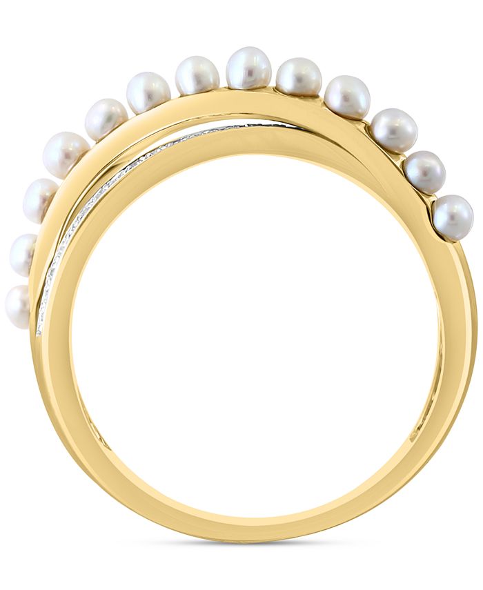 EFFY Collection EFFY® Freshwater Pearl (2mm) & Diamond (1/10 ct. t.w ...
