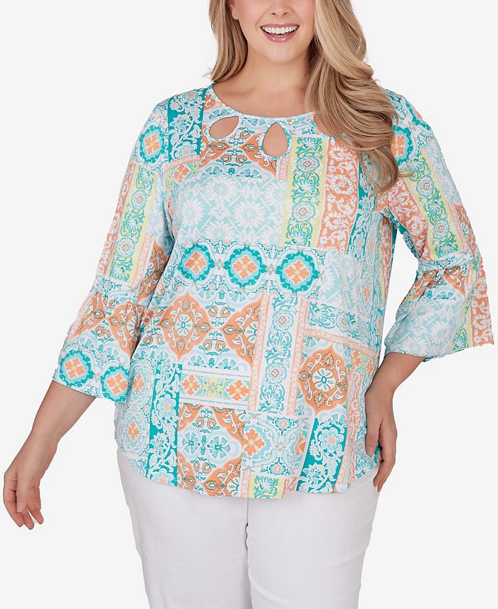 Ruby Rd. Plus Size Breezy Eclectic Knit Top - Macy's