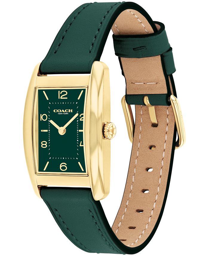 COACH Women's Reese Green Leather Watch 24mm - Macy's