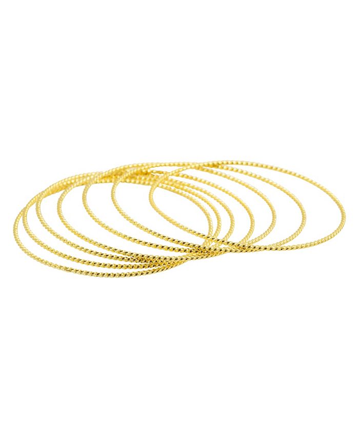 ADORNIA 14K Gold-Plated 7-Piece Skinny Bangle Set - Macy's