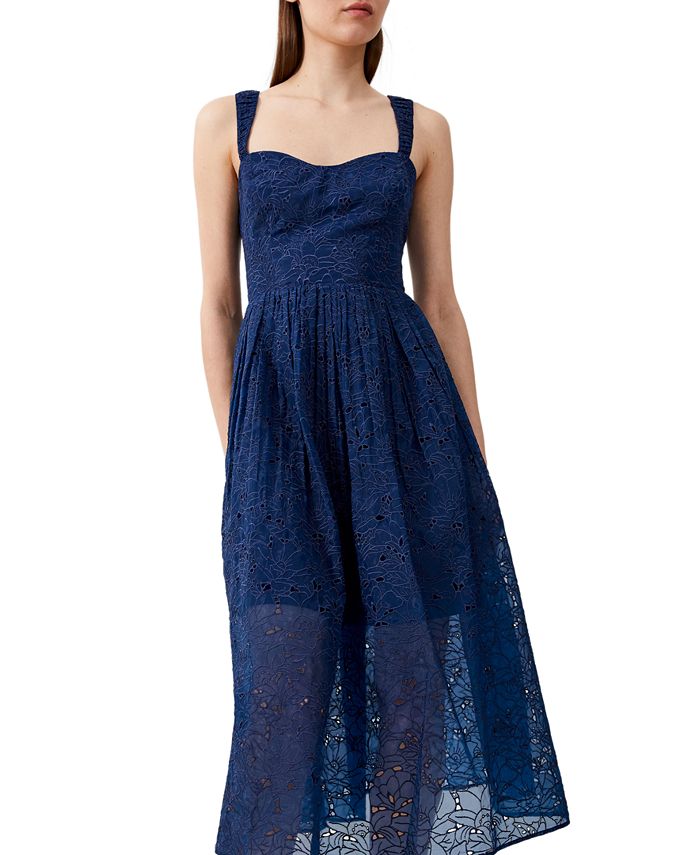 French Connection Womens Embroidered Lace Sleeveless Dress Macys