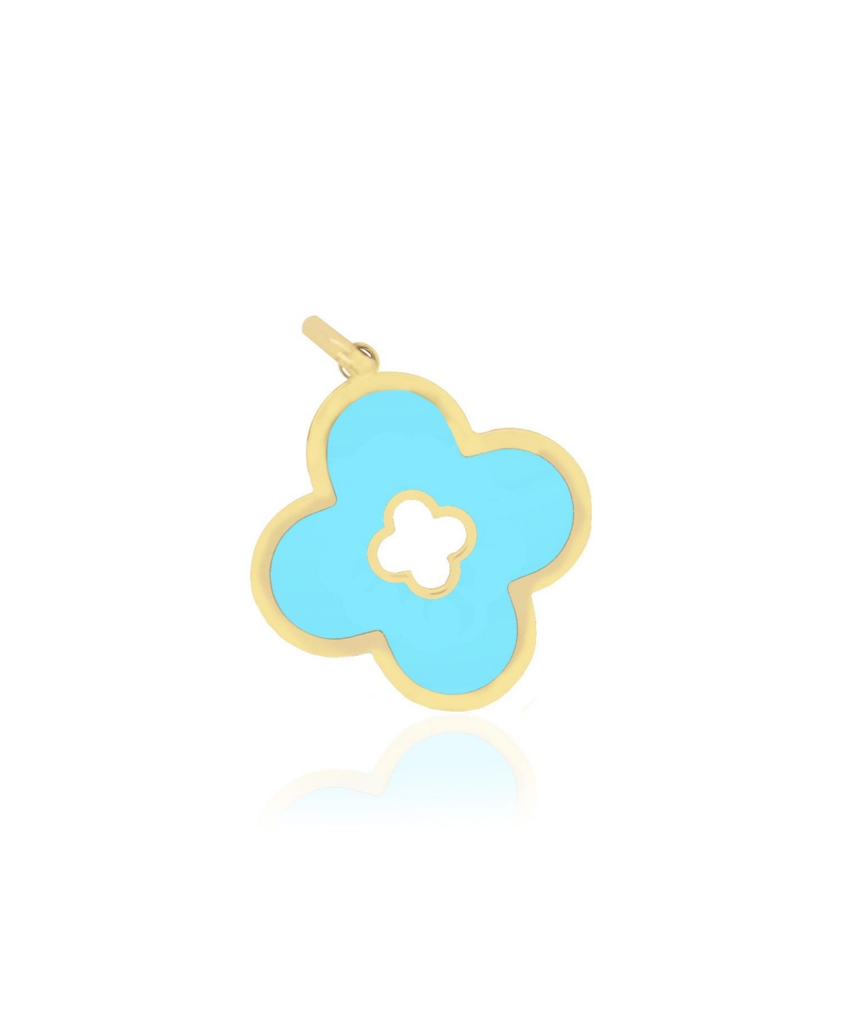 Click here for The Lovery Turquoise Clover Cut Out Charm 14K Gold... prices