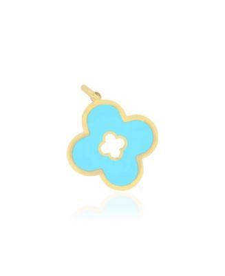 The Lovery Turquoise Clover Cut Out Charm 14K Gold - Macy's