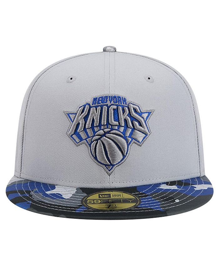 New Era Men's Gray New York Knicks Active Color Camo Visor 59FIFTY ...
