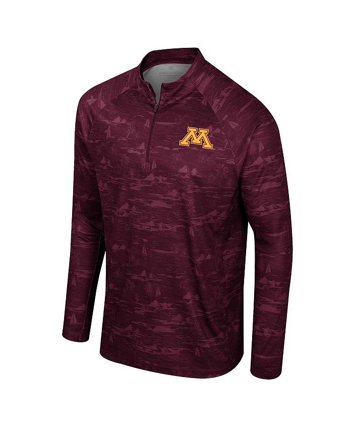 Colosseum Men's Maroon Minnesota Golden Gophers Carson Raglan Quarter ...