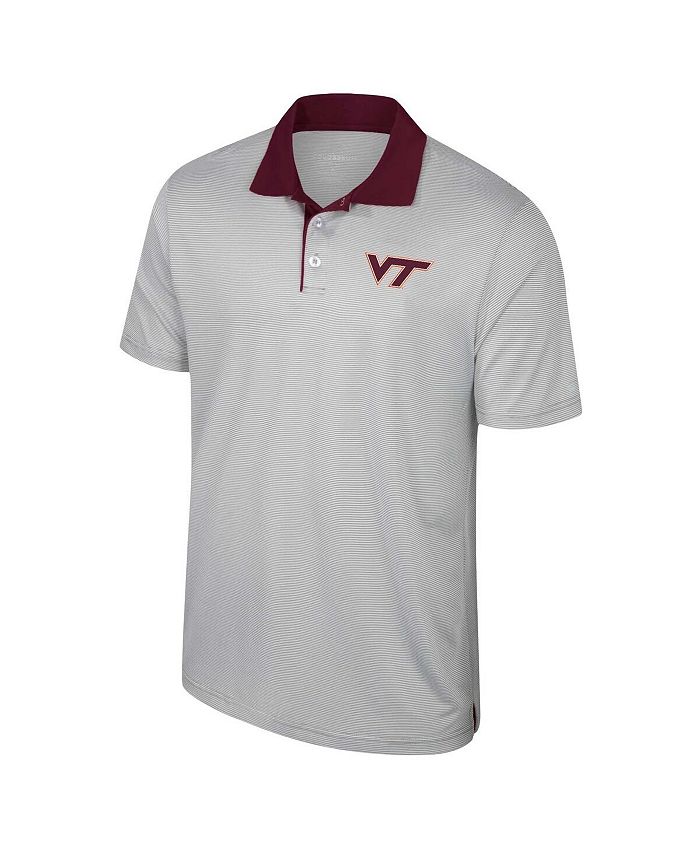 Colosseum Men's Gray Virginia Tech Hokies Tuck Striped Polo Shirt - Macy's