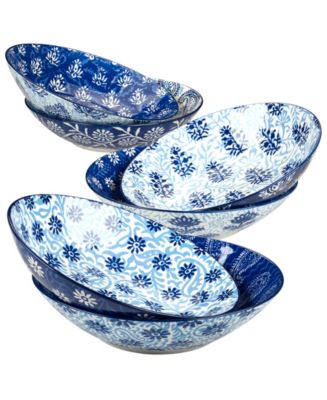Certified International Carnival Blue Pasta Bowls, Set of 6 - Macy's