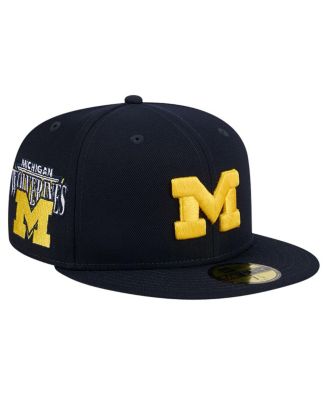 Men's New Era Navy Michigan Wolverines Throwback 59FIFTY Fitted Hat ...