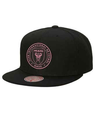 Men's Mitchell & Ness Black Inter Miami CF Crest Snapback Hat - Macy's