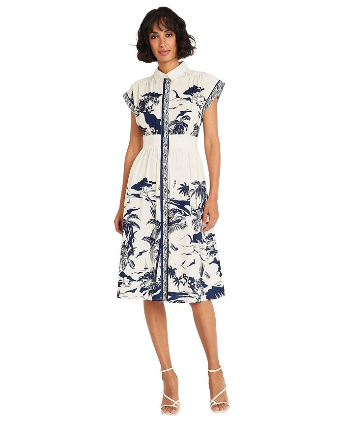 Maggy London Women's Printed Button-Down Dress - Macy's