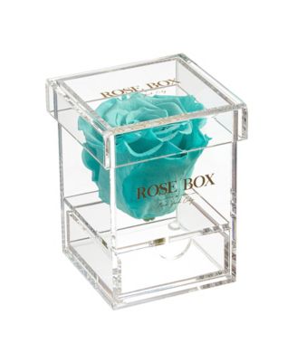 Rose Box NYC Jewelry box of Turquoise Long Lasting Preserved Real Rose ...