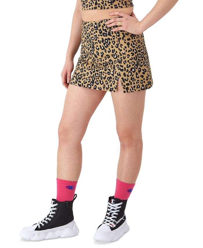 Champion Women's Leopard-Print Soft Touch Mini Skort - Macy's