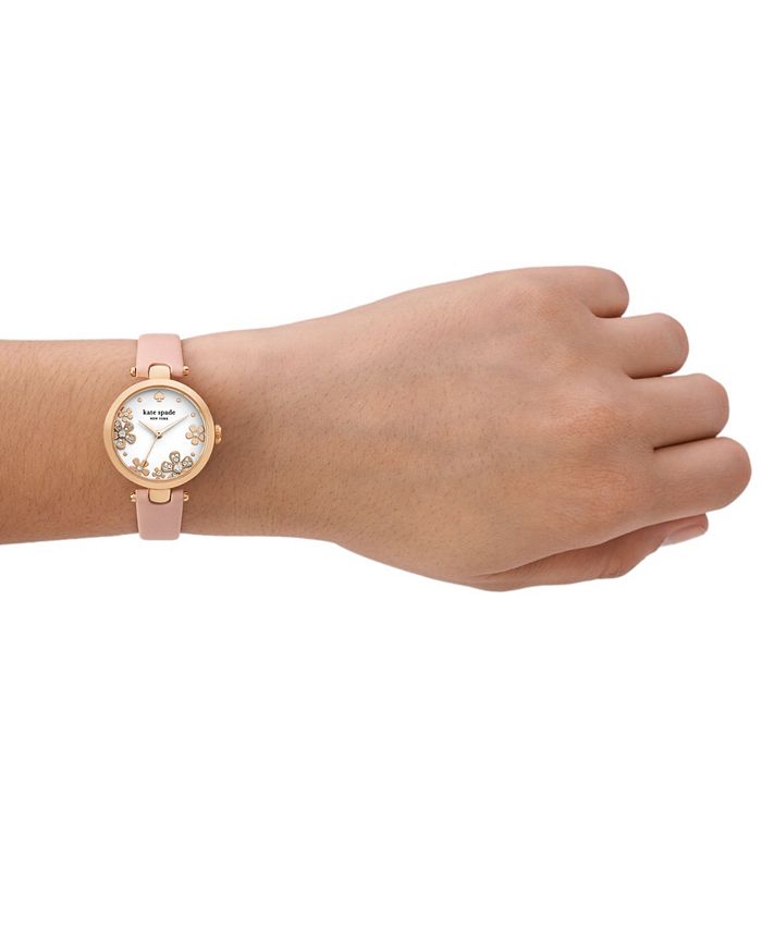 kate spade new york Women's Holland Three Hand Pink Leather Watch 28mm ...
