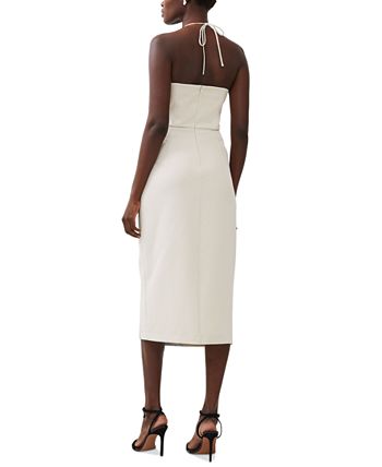 French Connection Women's Echo Crepe Halter Midi Dress - Macy's